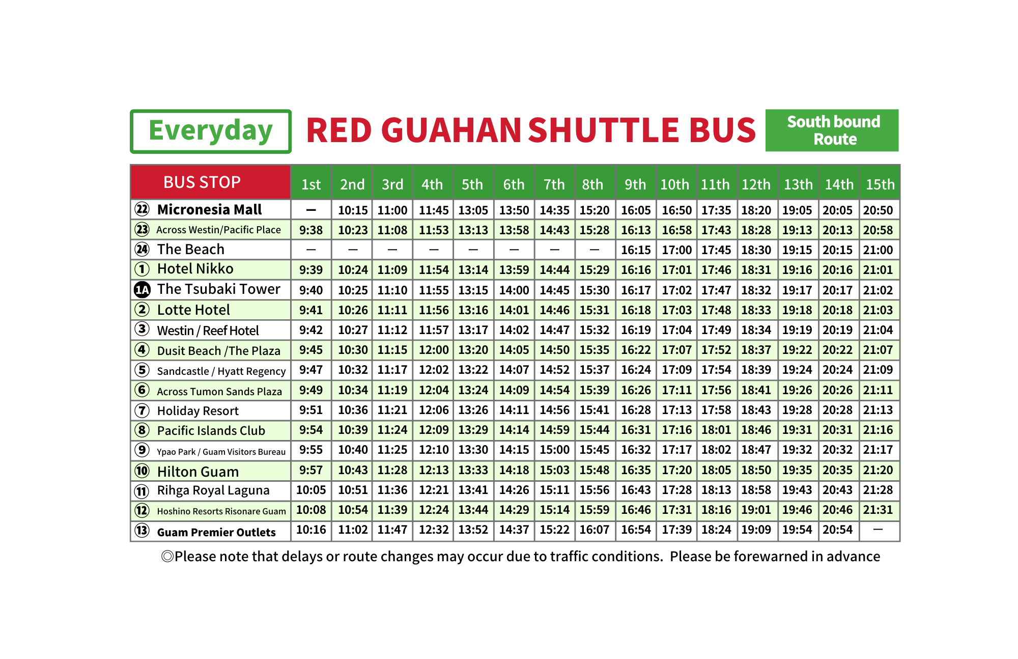 1日券 | グアムの赤いシャトルバスの公式サイト - ネット予約でチケットレス乗車
