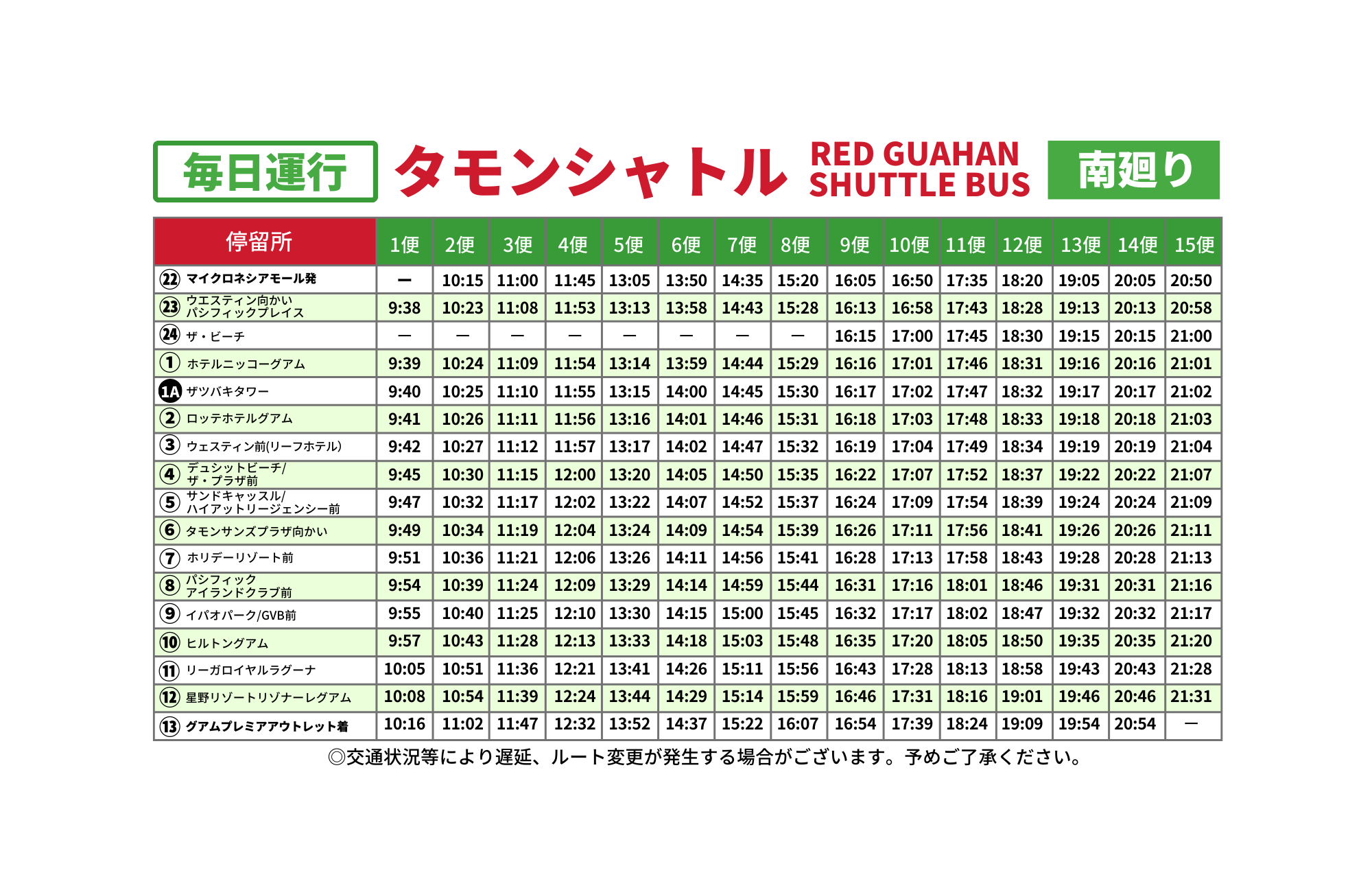 Red Shuttle Bus 1 DAY Ticket | Red Guahan Shuttle Bus Official Website ...